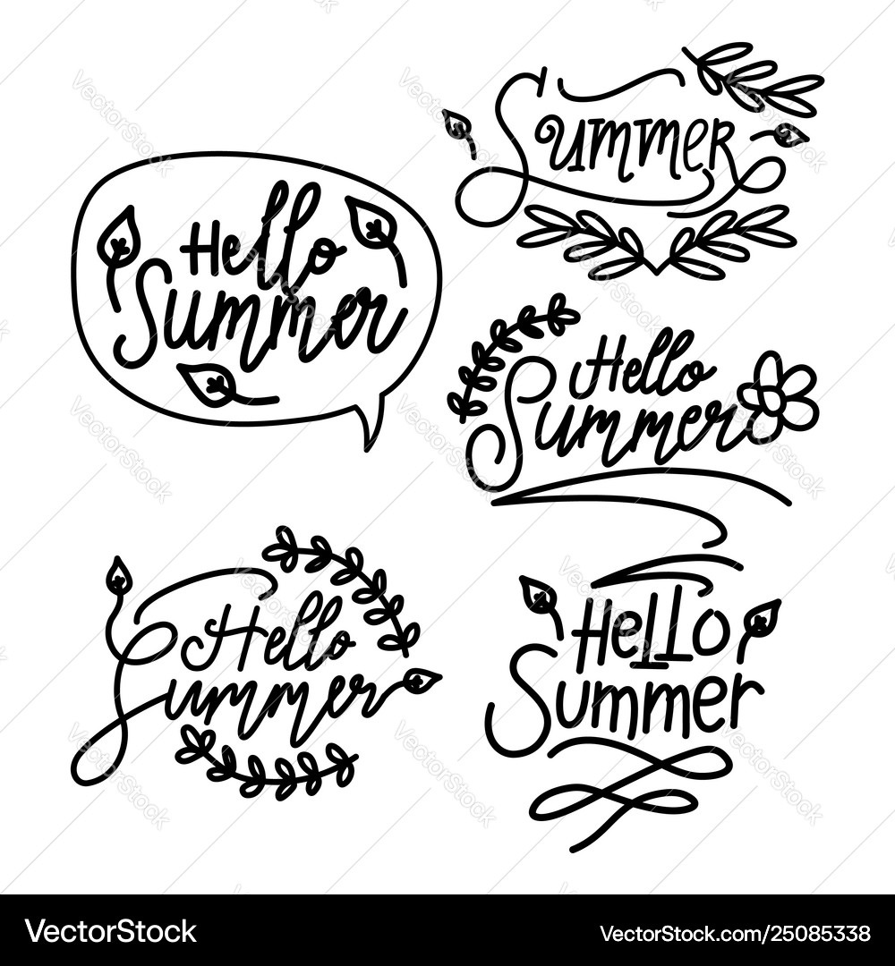 Summer script text template Royalty Free Vector Image