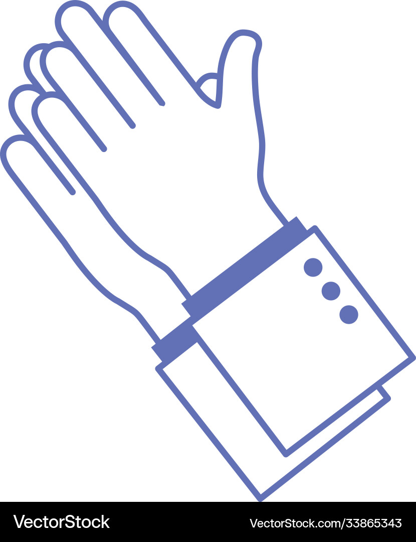 Applause hand sign language line and fill style Vector Image