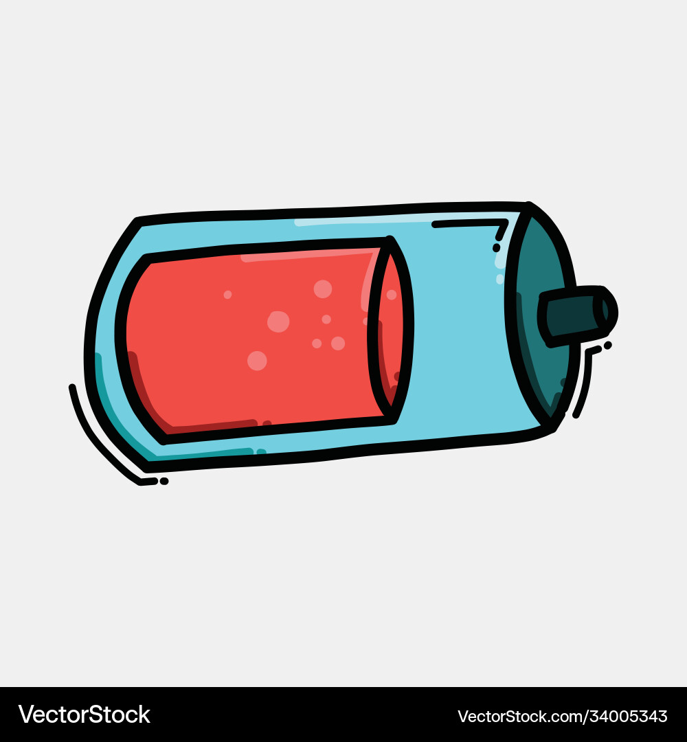 Battery color icon drawing sketch hand drawn line Vector Image