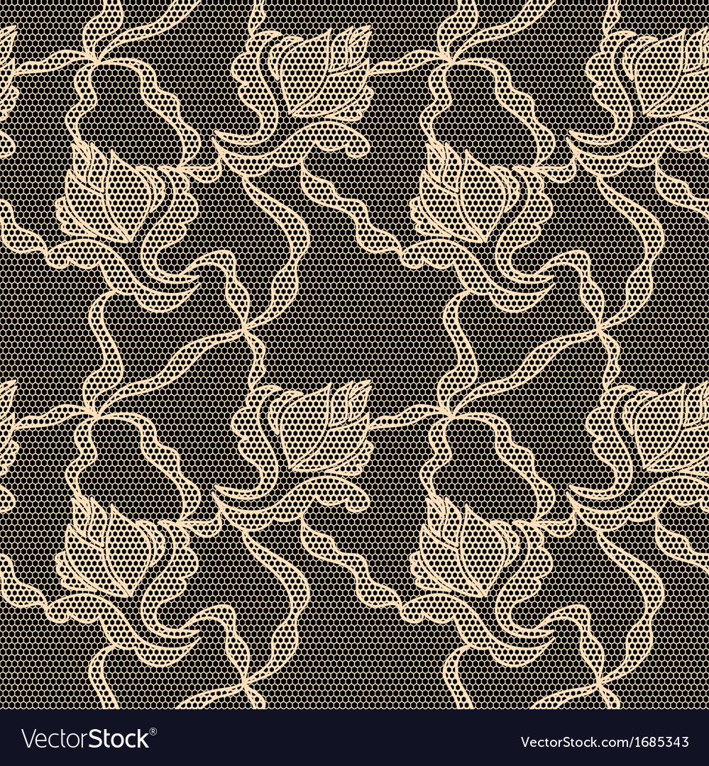 Black Lace Fabric Seamless Pattern Royalty Free Vector Image