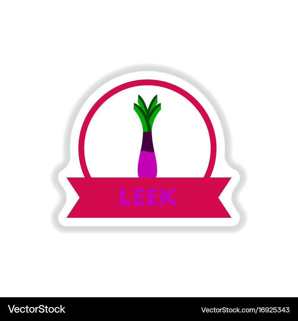 Label icon on design sticker collection leek Vector Image