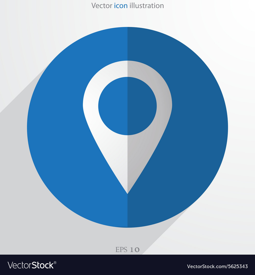 Map pointer web flat icon Royalty Free Vector Image