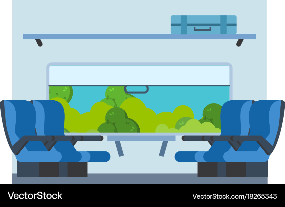 Passenger train inside seat in railway transport Vector Image