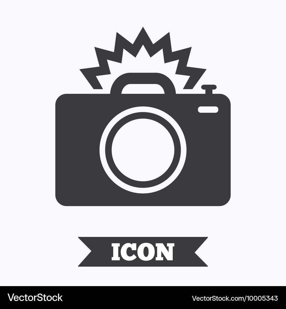Photo camera sign icon flash symbol Royalty Free Vector