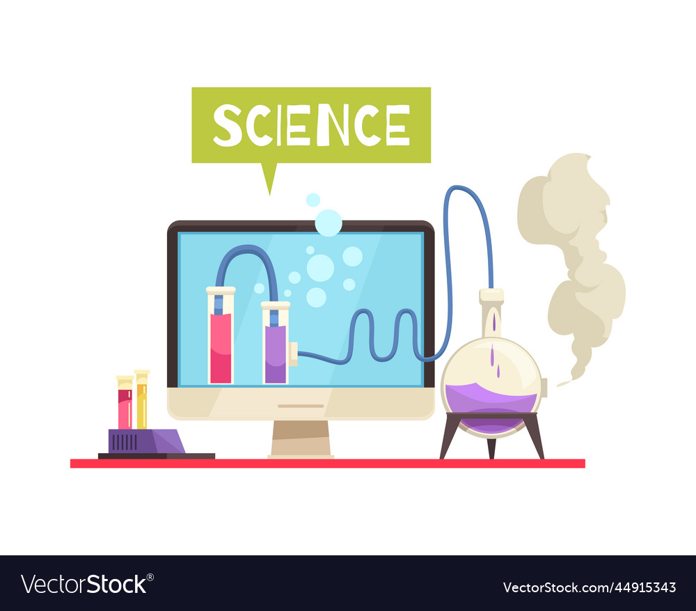 Remote science lesson composition Royalty Free Vector Image