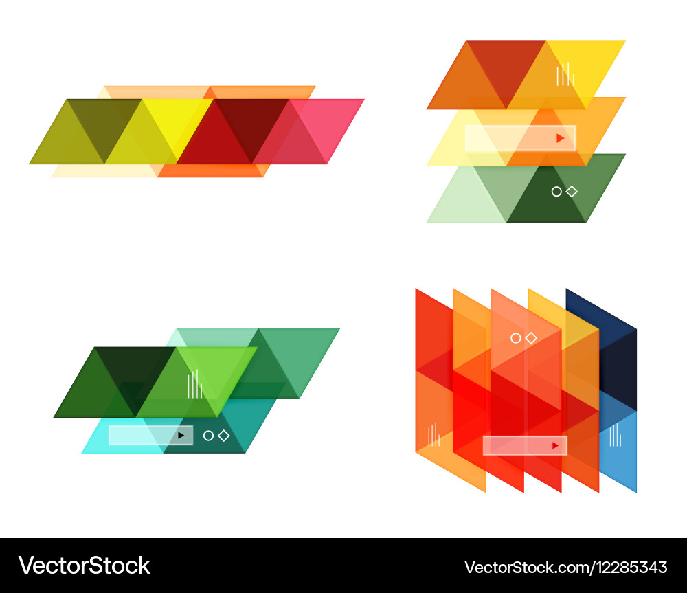 Set of blank geometric infographic web Royalty Free Vector