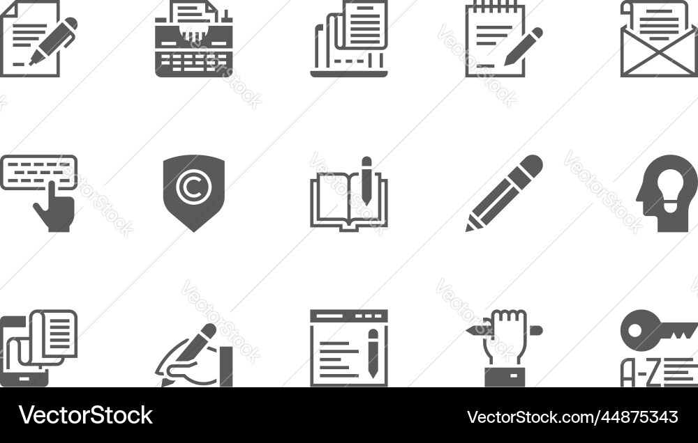Set of copywriting icons Royalty Free Vector Image