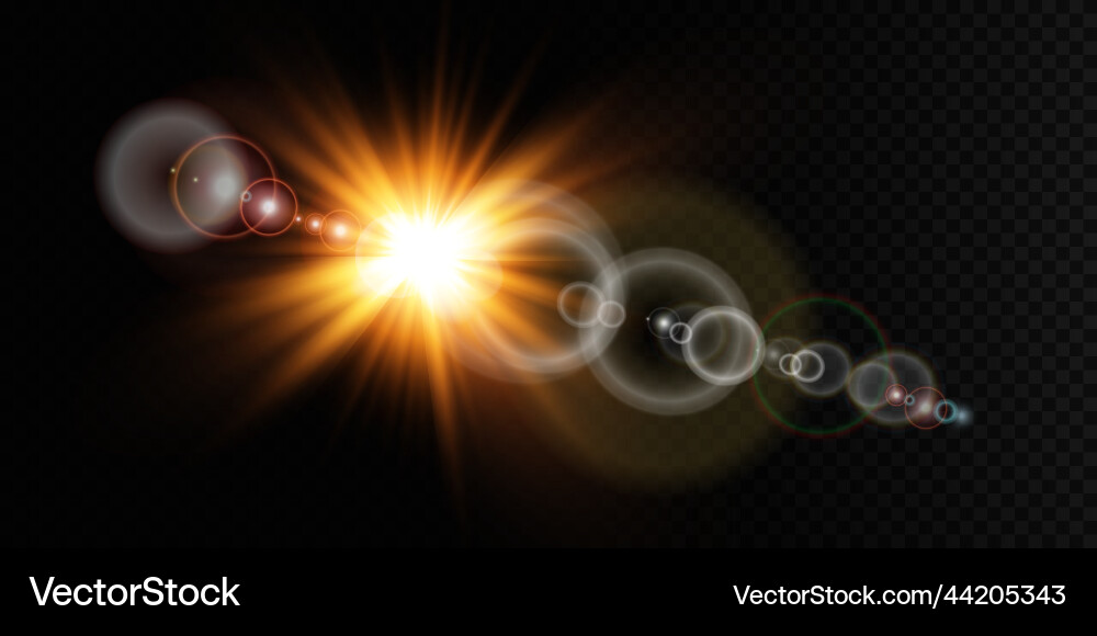 Transparent sunlight special lens flare Royalty Free Vector