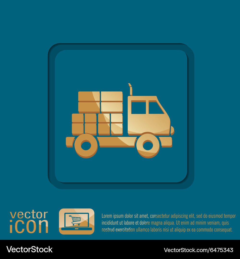 Truck logistic icon symbol laden Royalty Free Vector Image