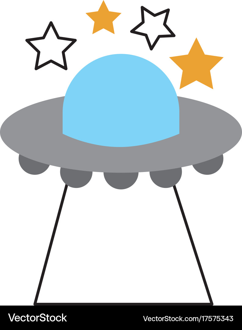 Ufo flying stars saucer technology science Vector Image