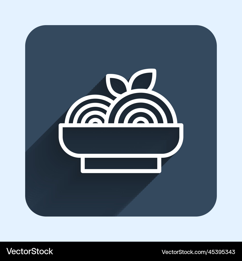 White line pasta spaghetti icon isolated with long