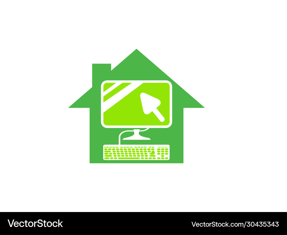 Work from home icon in a greenhouse shape Vector Image