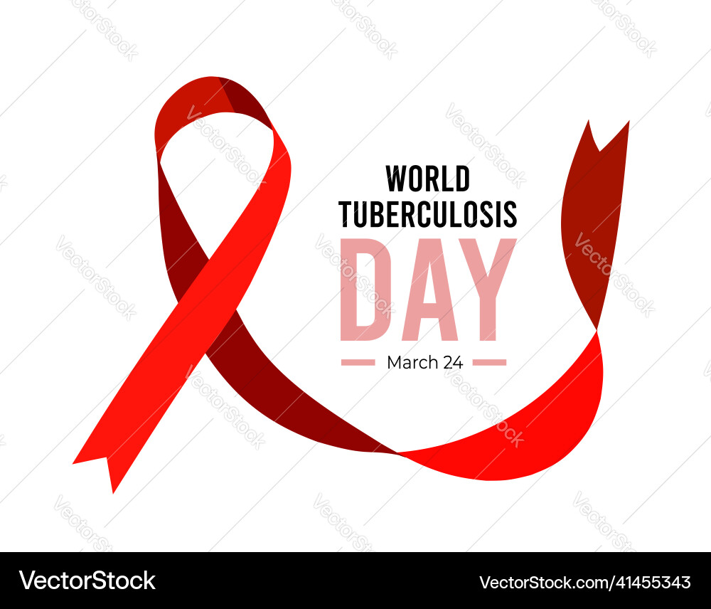 World tuberculosis day with ribbon Royalty Free Vector Image