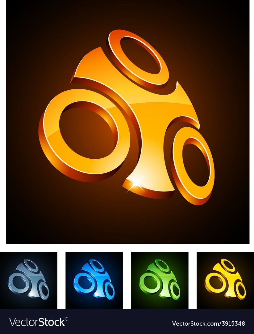 3d vibrant emblems Royalty Free Vector Image - VectorStock
