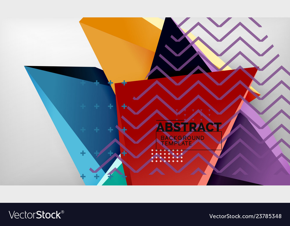 Abstract color triangles geometric background Vector Image