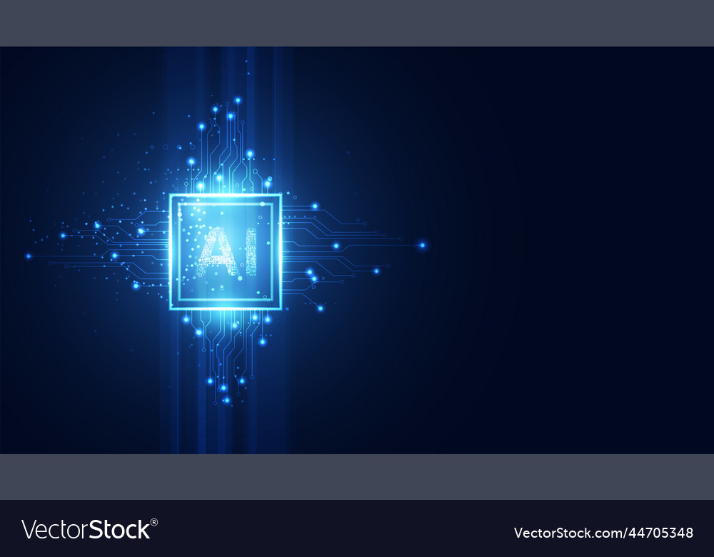 Abstract technology ai computing concept working Vector Image