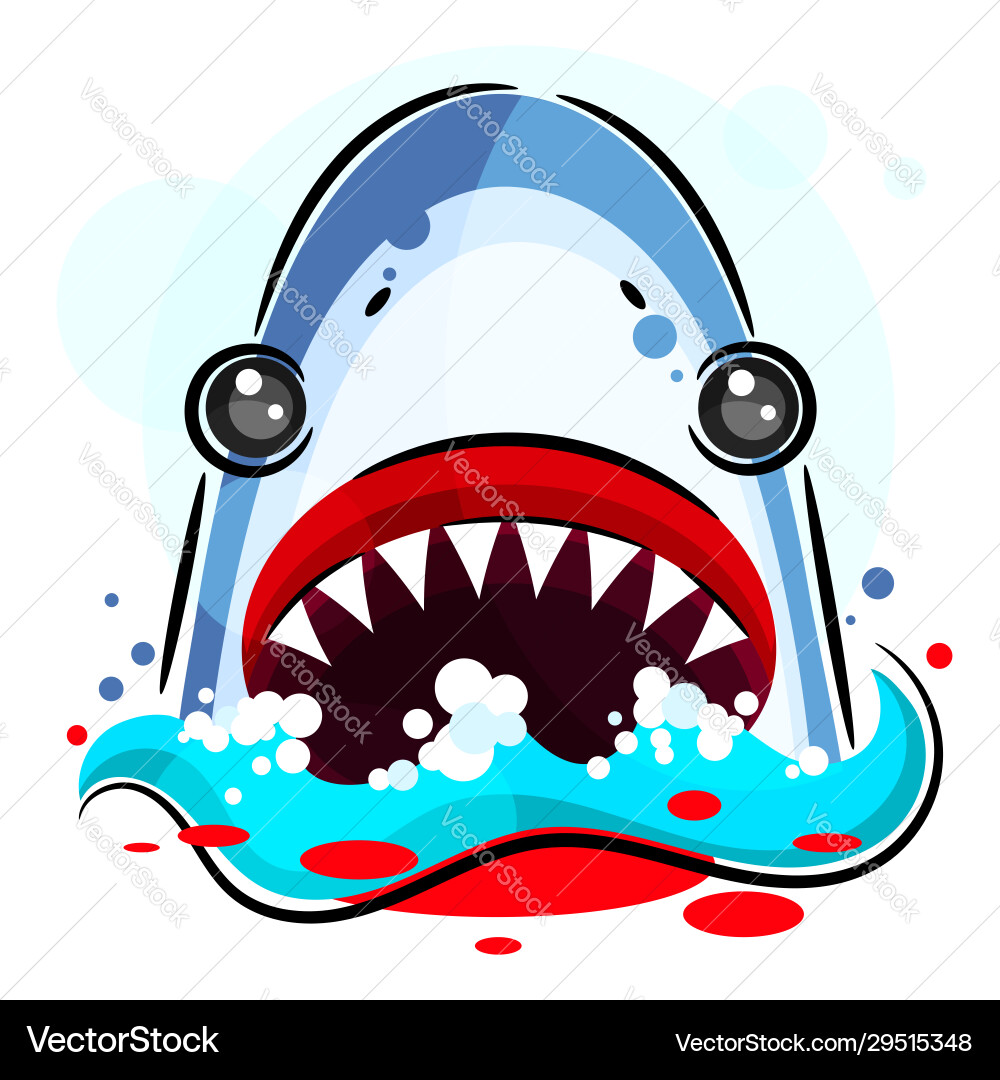 Angry shark suitable for greeting card poster Vector Image