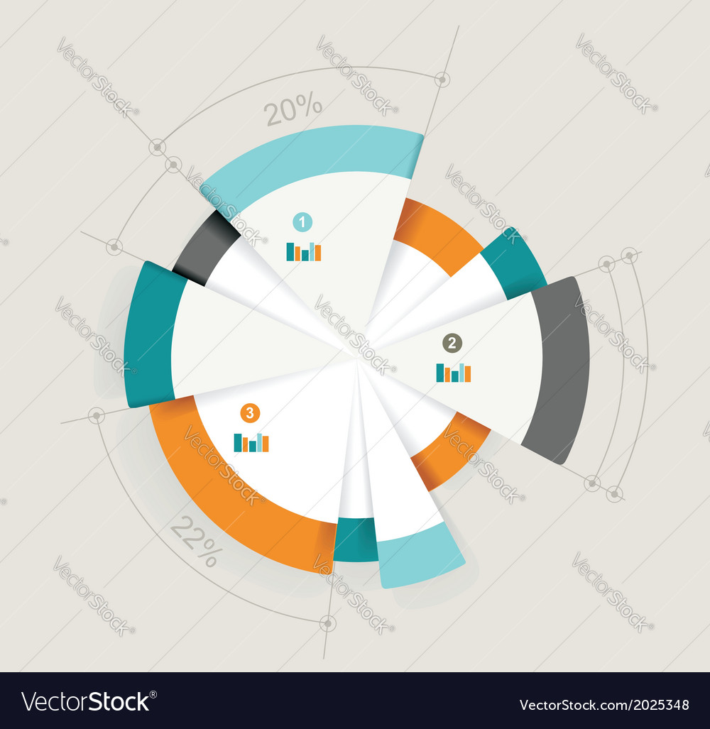 Business pie chart for documents Royalty Free Vector Image