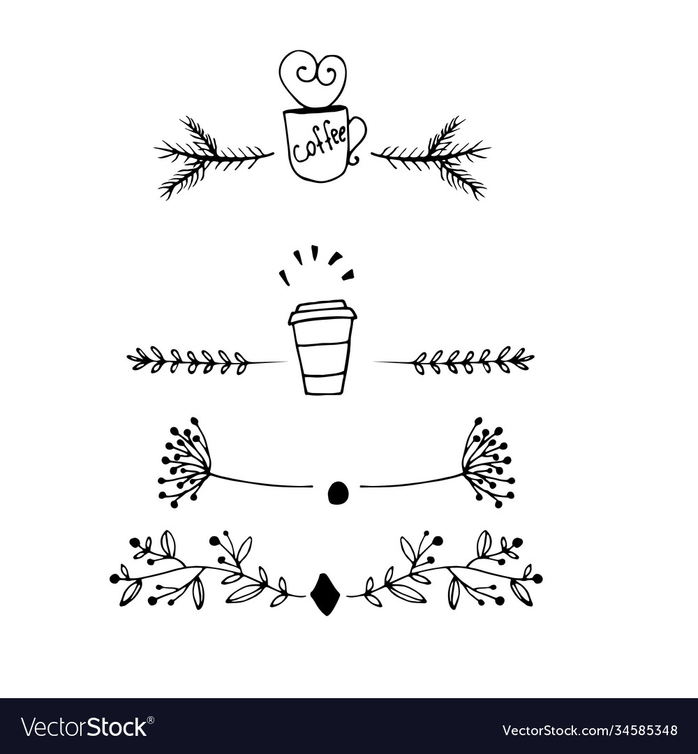 Curly frames ornate elements and borders Vector Image