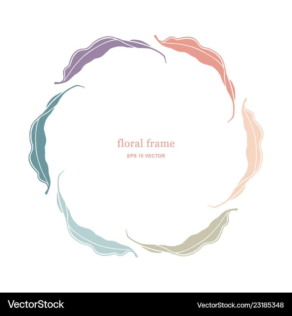 Floral frame with leaves silhouettes Royalty Free Vector