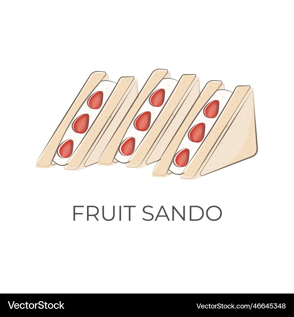 Fruit sando japanese food Royalty Free Vector Image
