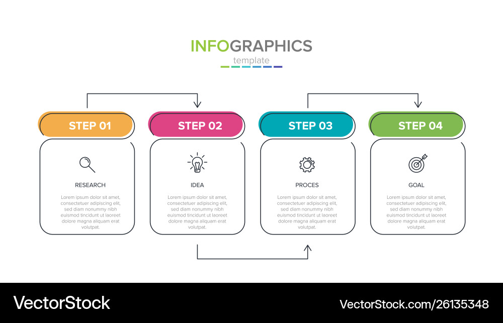 Infographic label template with icons 4 Royalty Free Vector