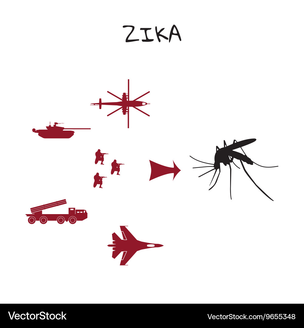 Military vehicles attacking the virus zika Vector Image