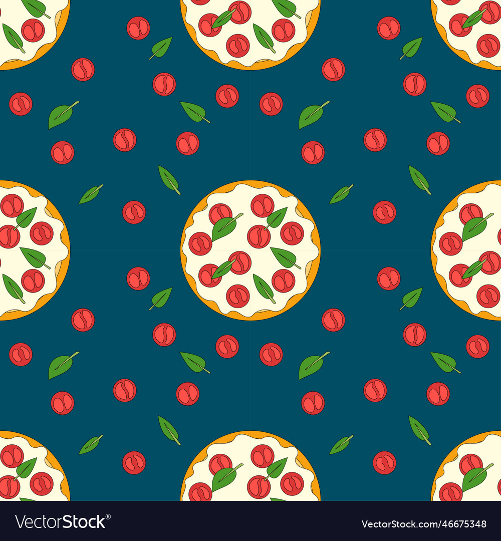 Pizza pattern Royalty Free Vector Image - VectorStock