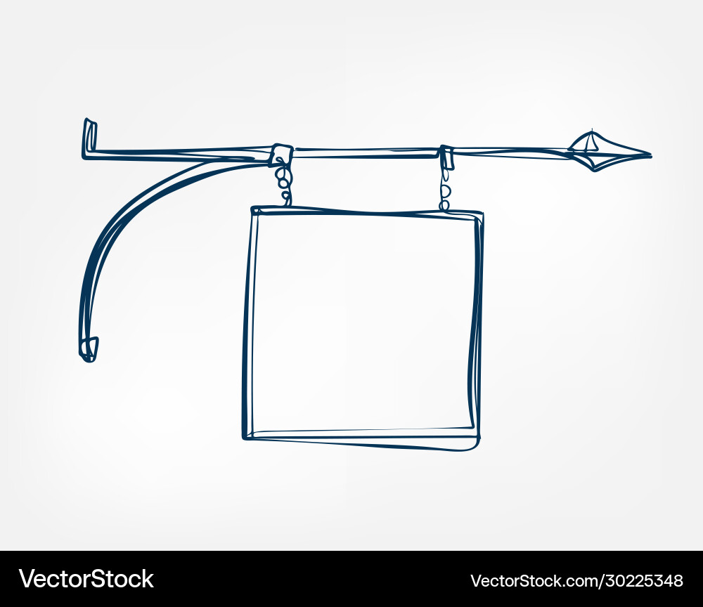 Signboard art line isolated doodle Royalty Free Vector Image