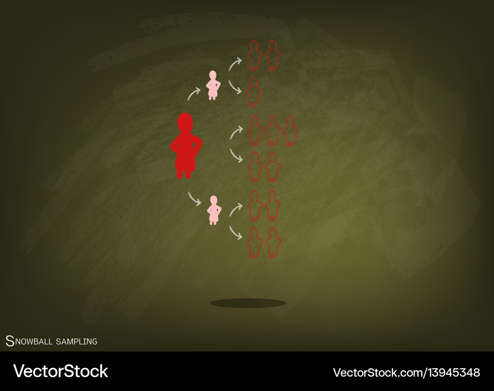 Snowball sampling the sampling methods in qualita Vector Image