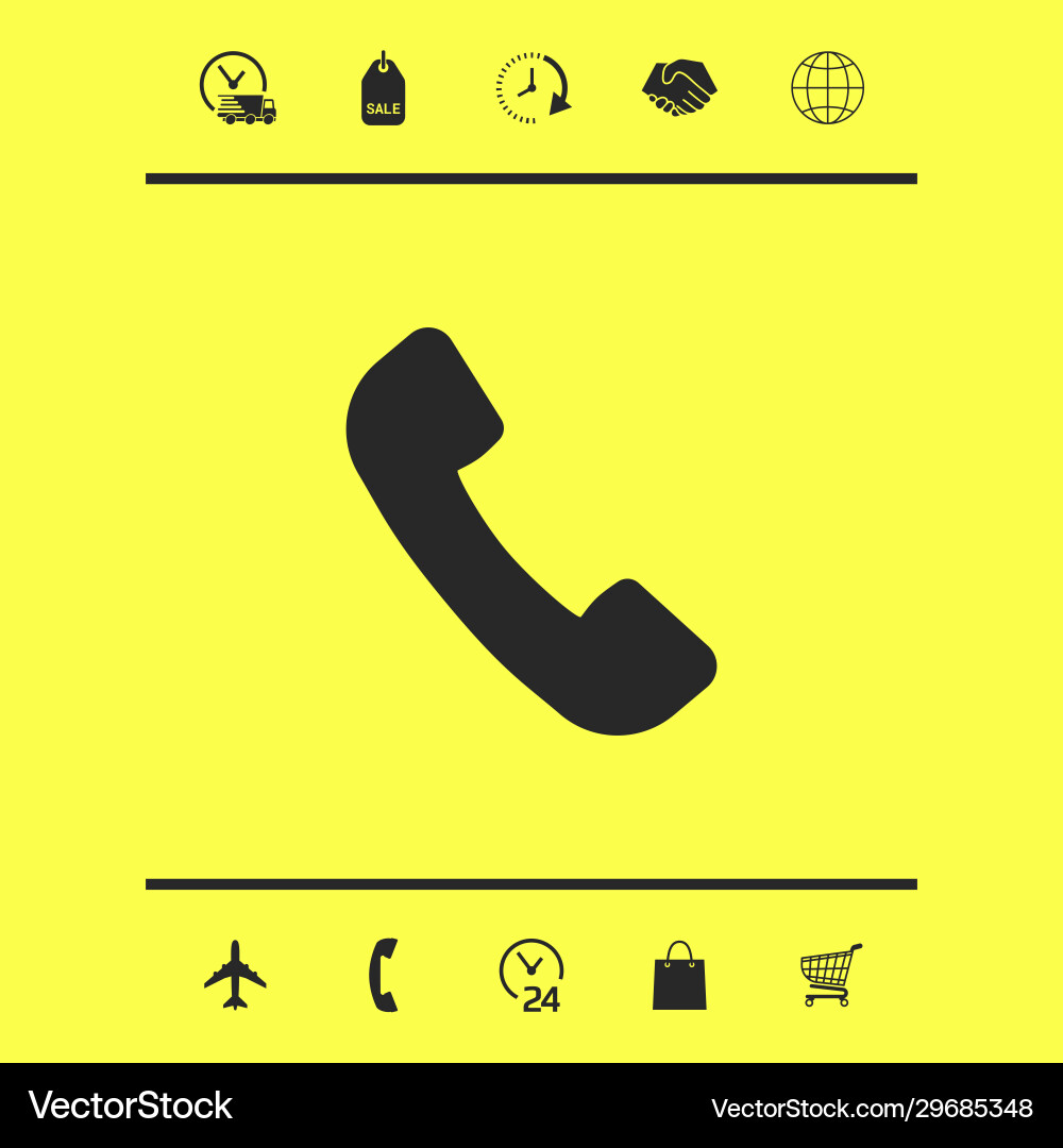 Telephone handset symbol receiver icon Royalty Free Vector