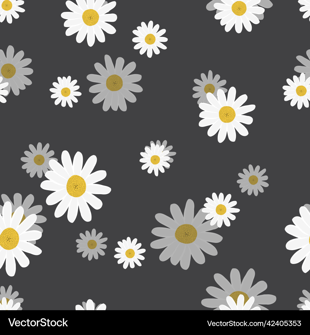 Seamless repeating background of daisies Vector Image