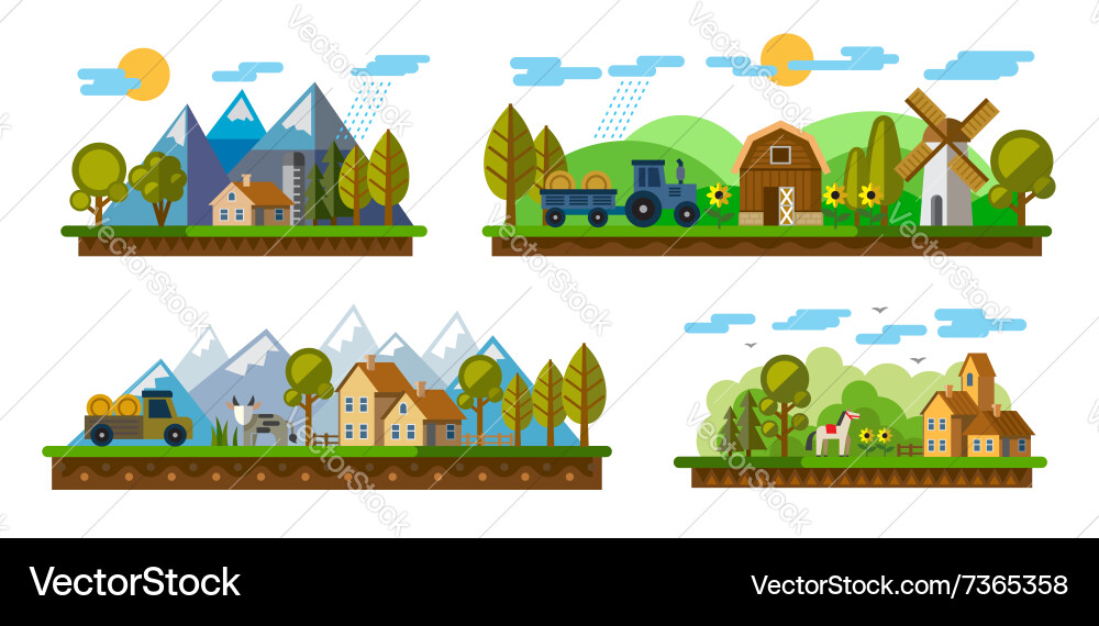 Agriculture and farming Royalty Free Vector Image