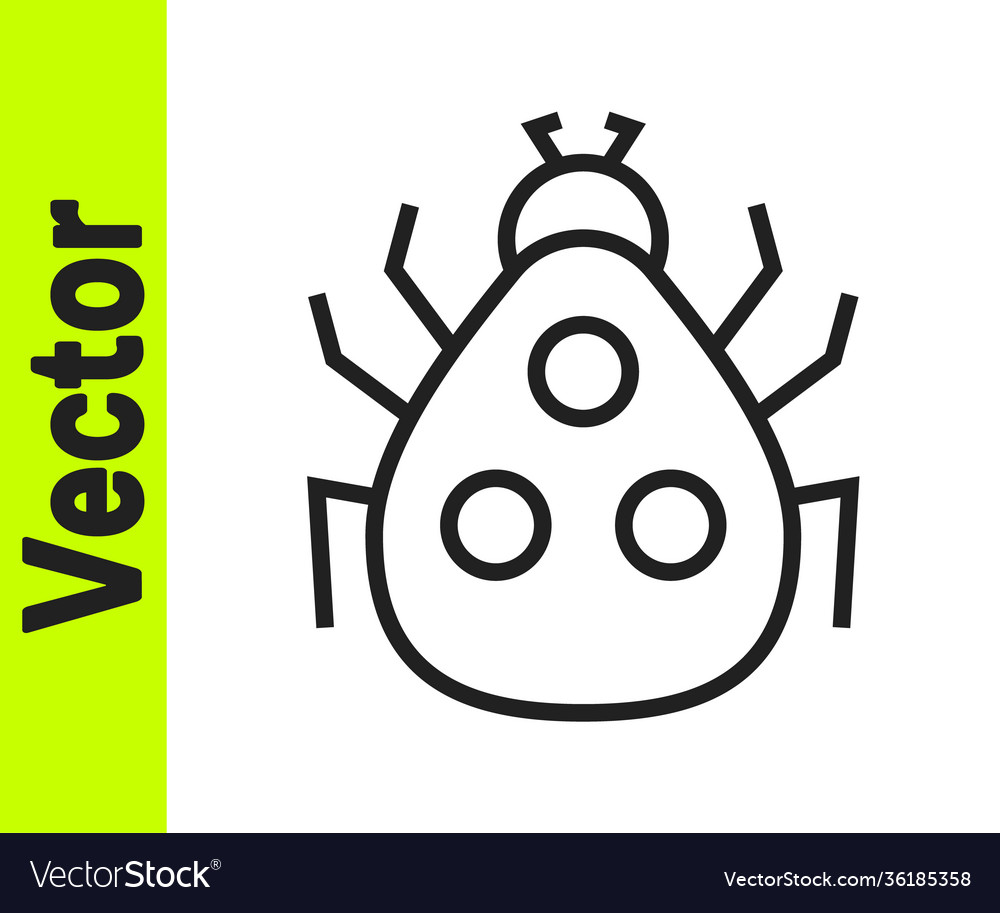 Black line ladybug icon isolated on white Vector Image