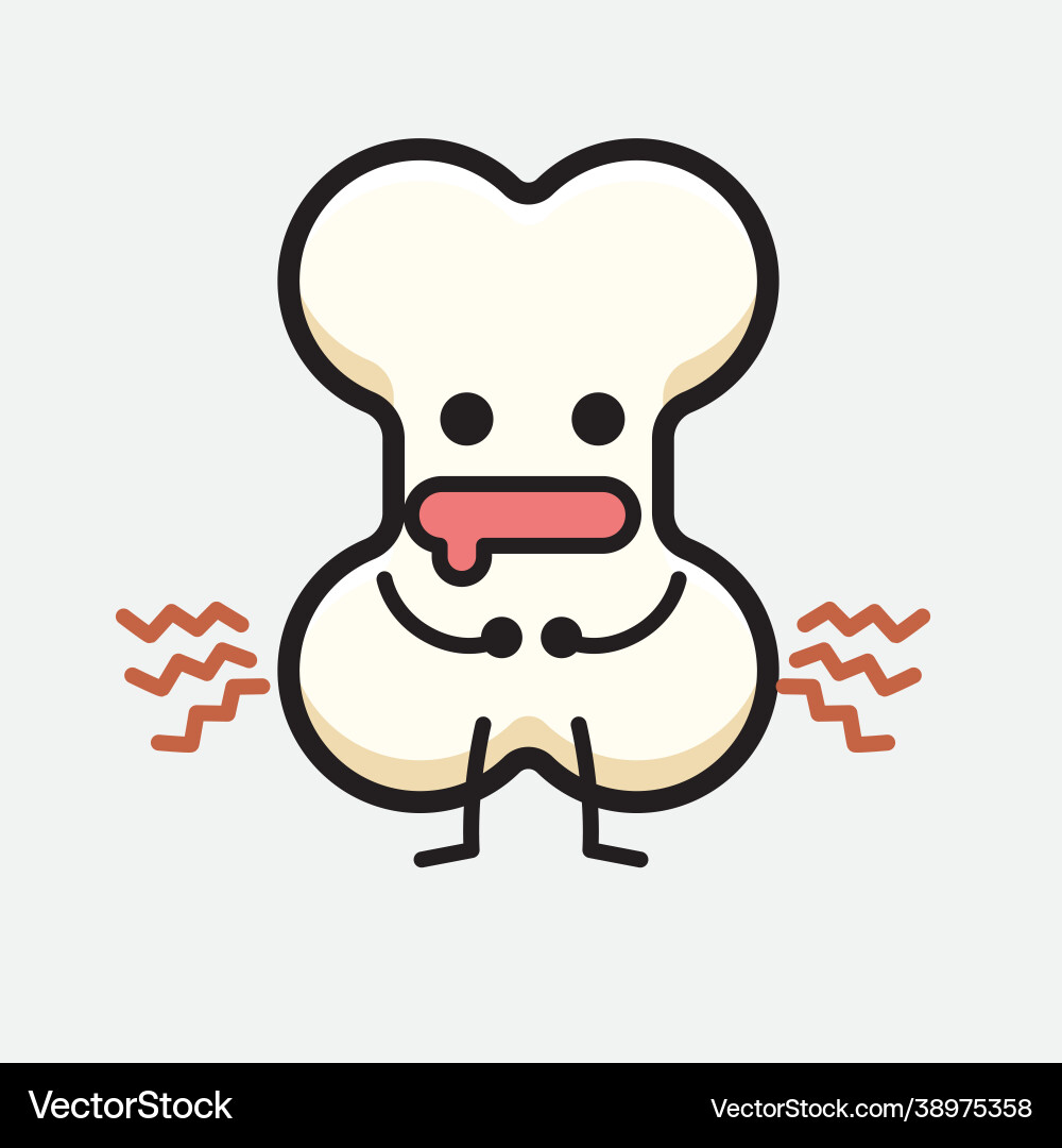 Bone character with cute face and simple body Vector Image