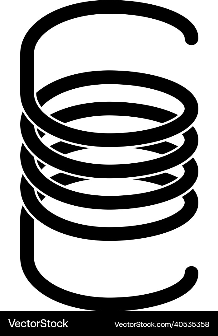 Coil spring icon flexible metal cable silhouette Vector Image