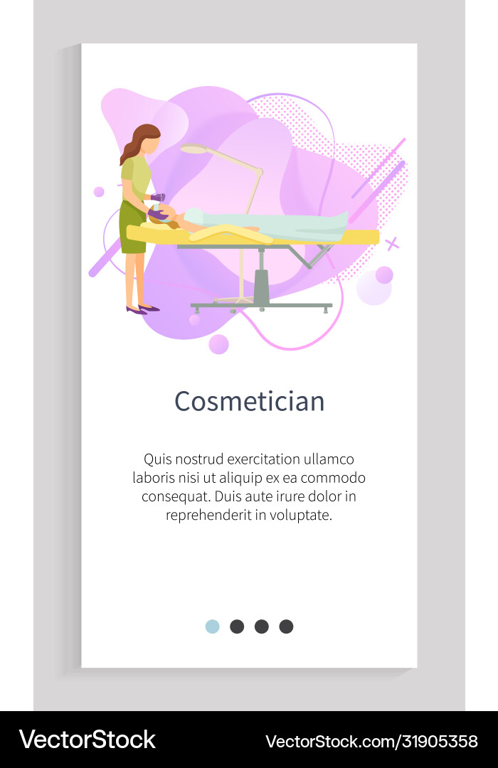 Cosmetician working on clients face cleaning web Vector Image