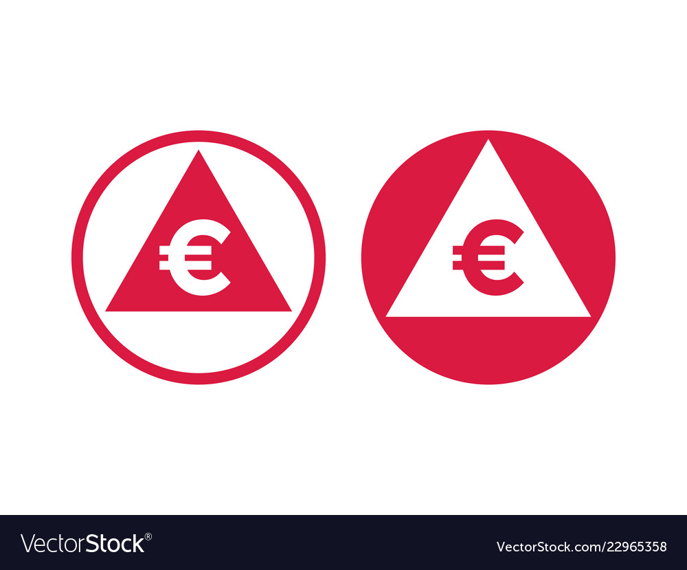 Cost price euro decrease increase index icon Vector Image