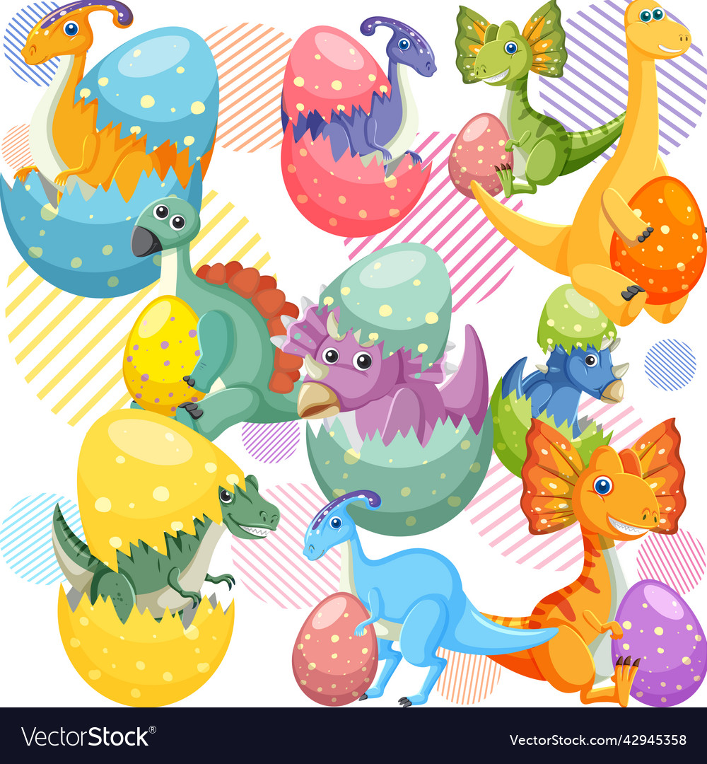 Cute dinosaur seamless pattern Royalty Free Vector Image