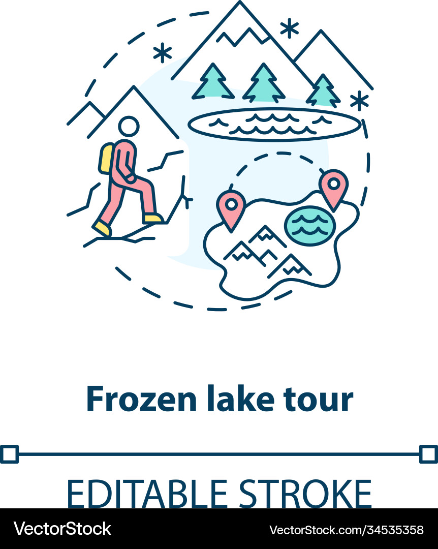 Frozen lake tour concept icon Royalty Free Vector Image