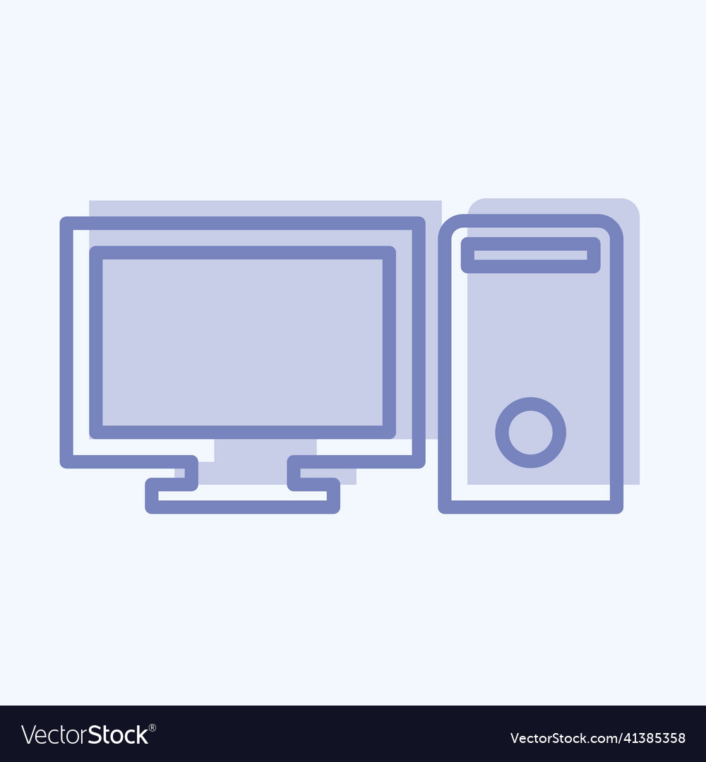 Icon computer - two tone stylesimple editable Vector Image
