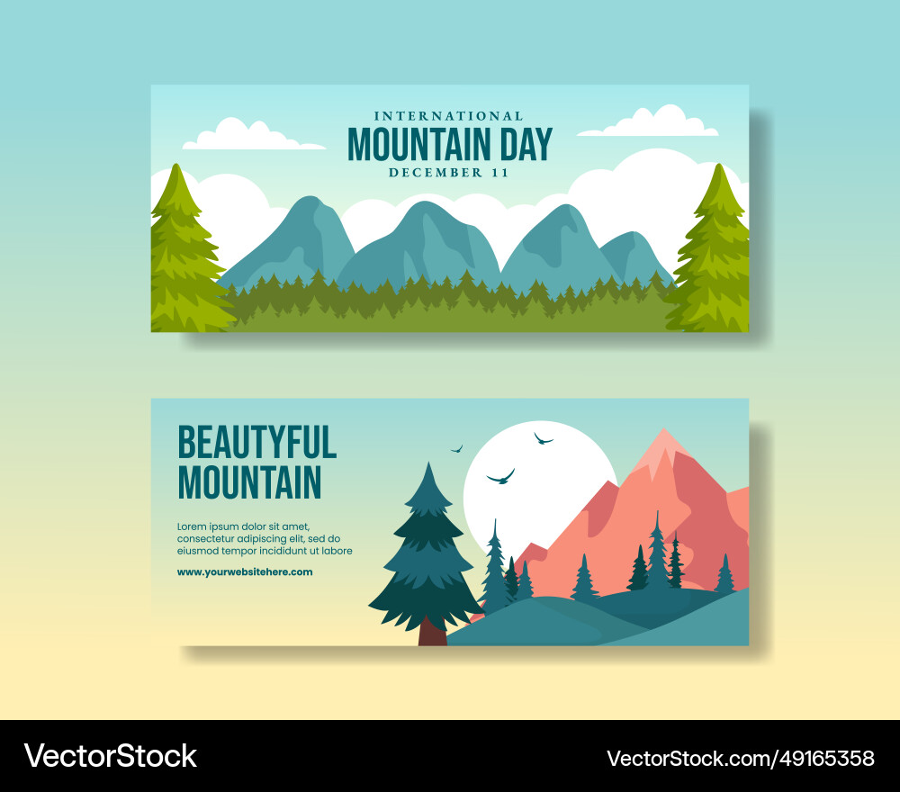 International mountain day horizontal banner Vector Image