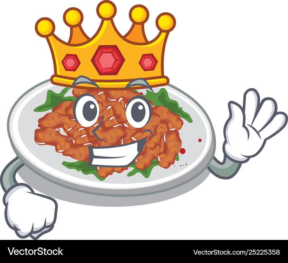 King sesame chicken in character shape Royalty Free Vector