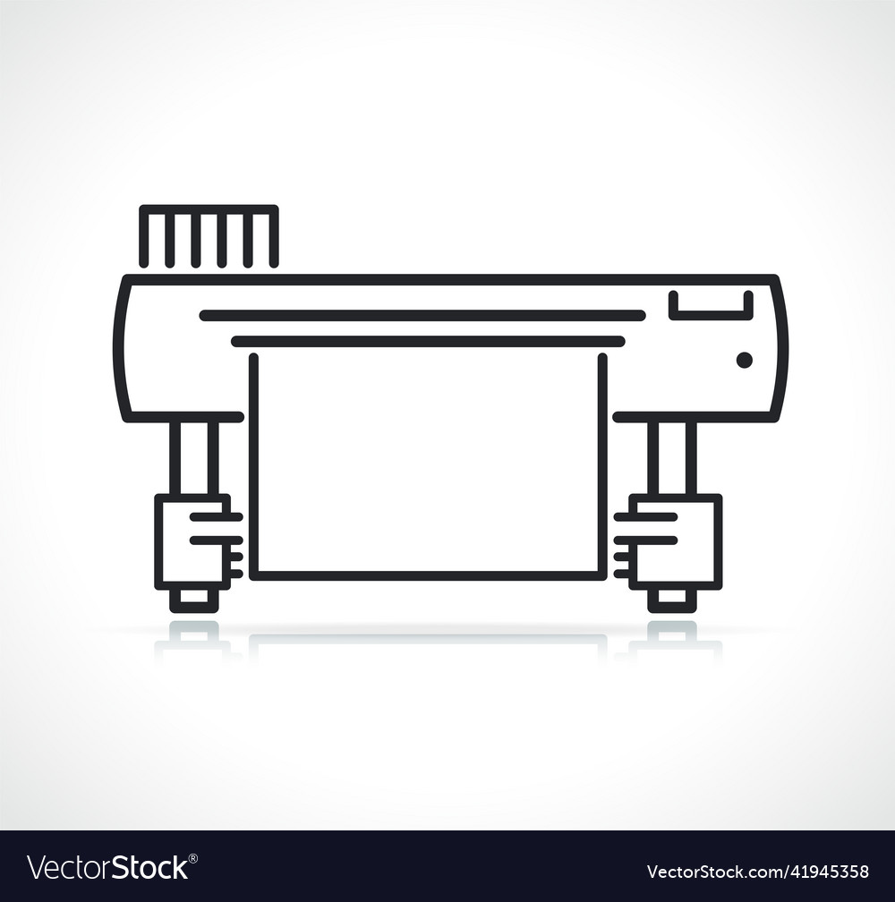 Large printer or plotter icon Royalty Free Vector Image