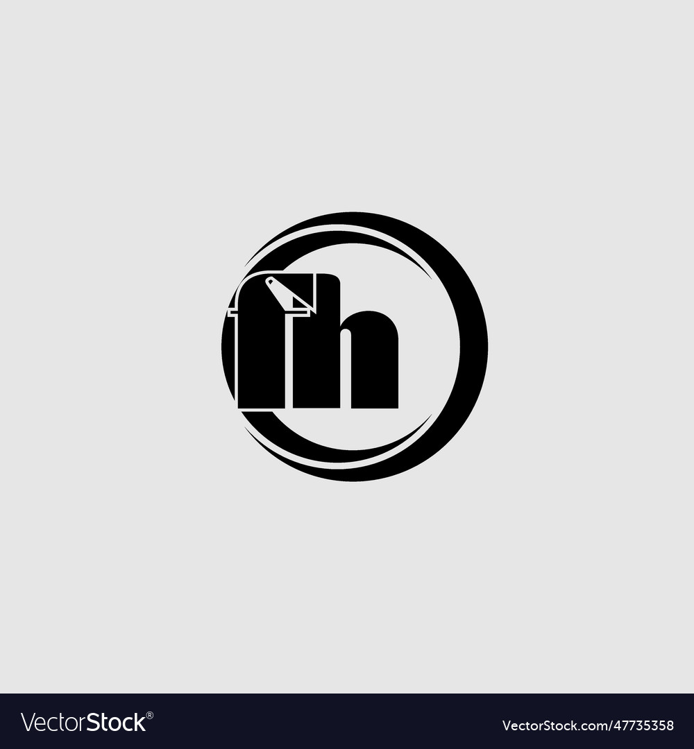 Letters fh simple circle linked line logo Vector Image
