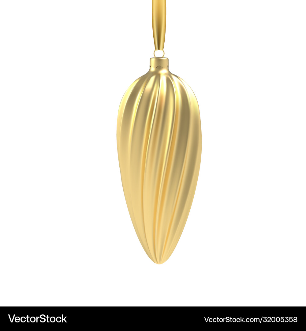 Realistic gold christmas tree toy in form Vector Image
