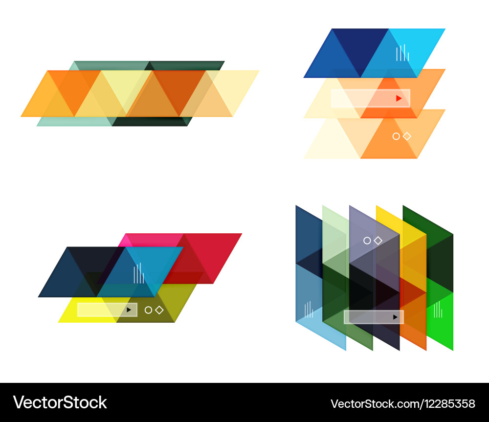 Set of blank geometric infographic web Royalty Free Vector