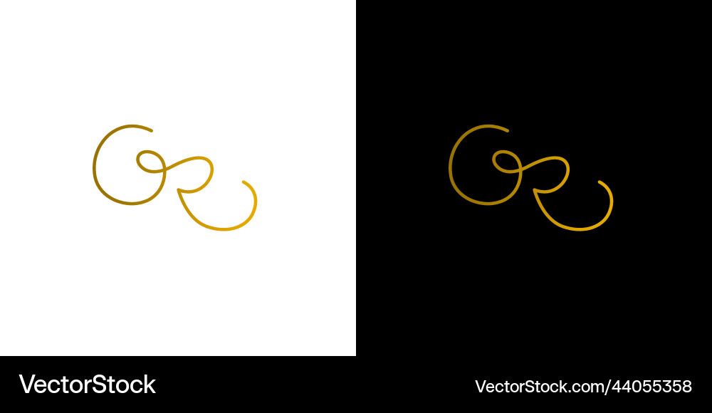 Simple and luxury handwritten letter gr initials Vector Image