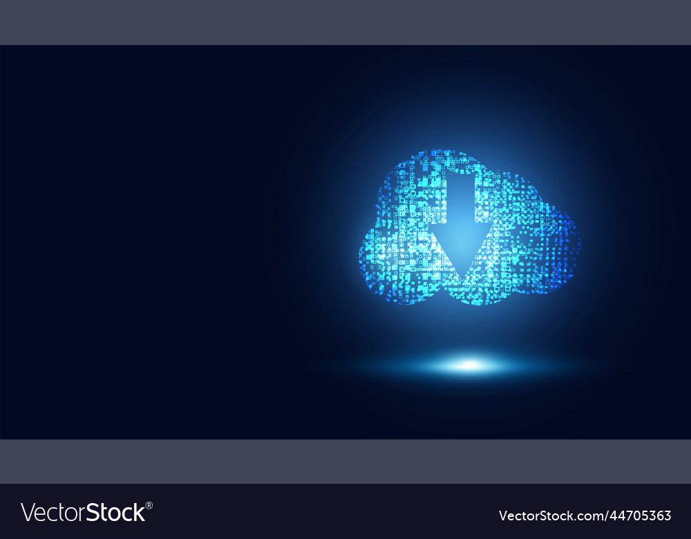 Abstract cloud technology on dark blue with dots Vector Image