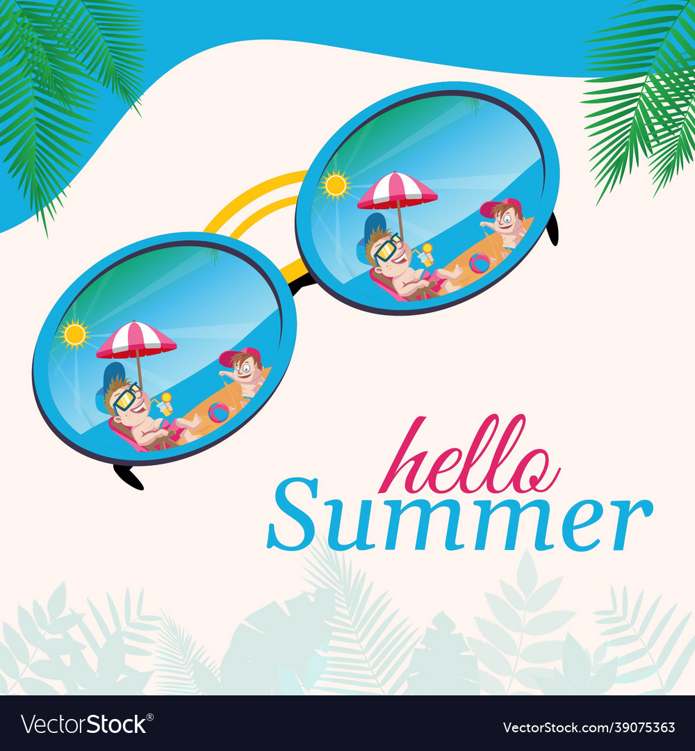 Banner design of hello summer Royalty Free Vector Image